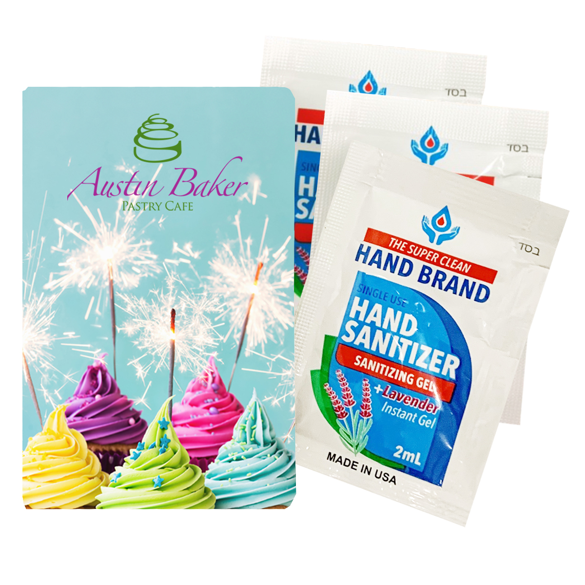 3 Gel Sanitizer Packets in Custom Pack