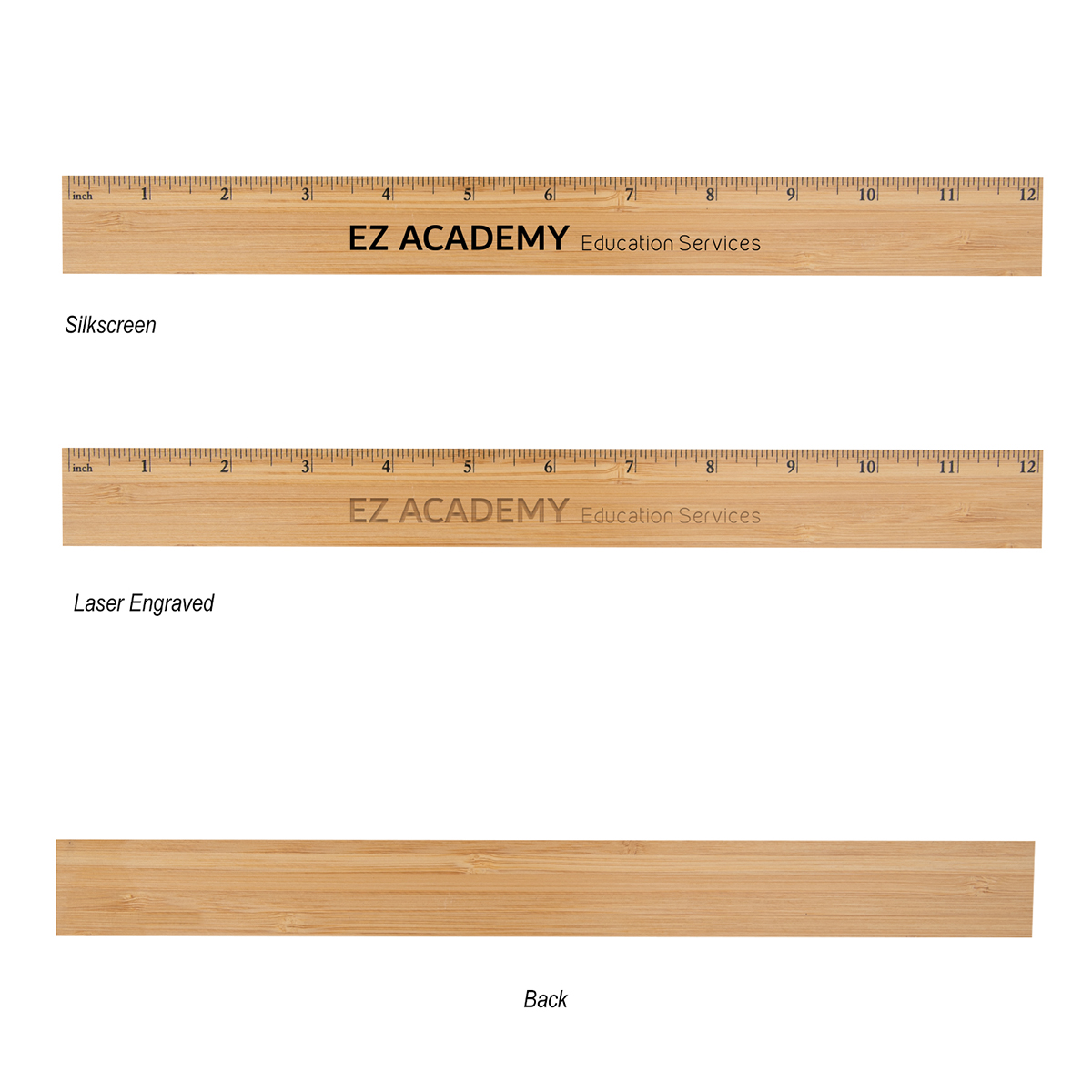 12" Promotional Bamboo Ruler