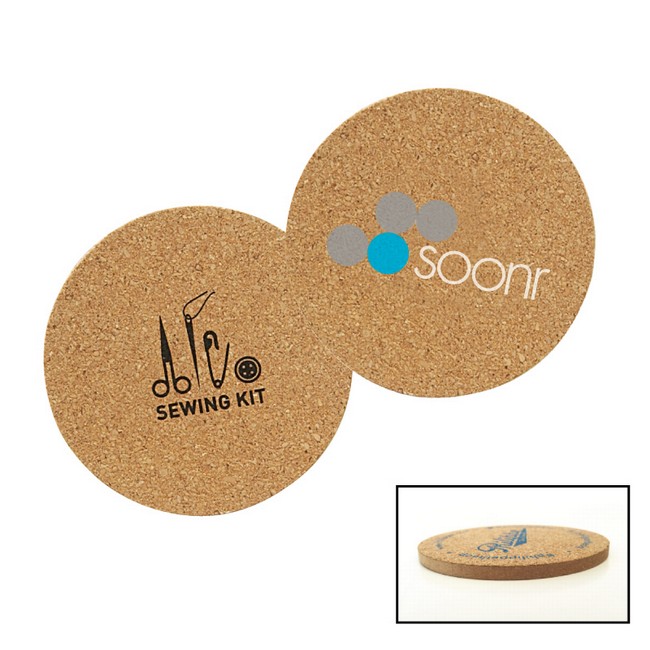 Cork & Fiberboard Round Coaster | Logo Drink Coasters