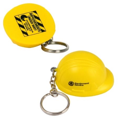 Custom Hard Hat Stress Ball Key Chain