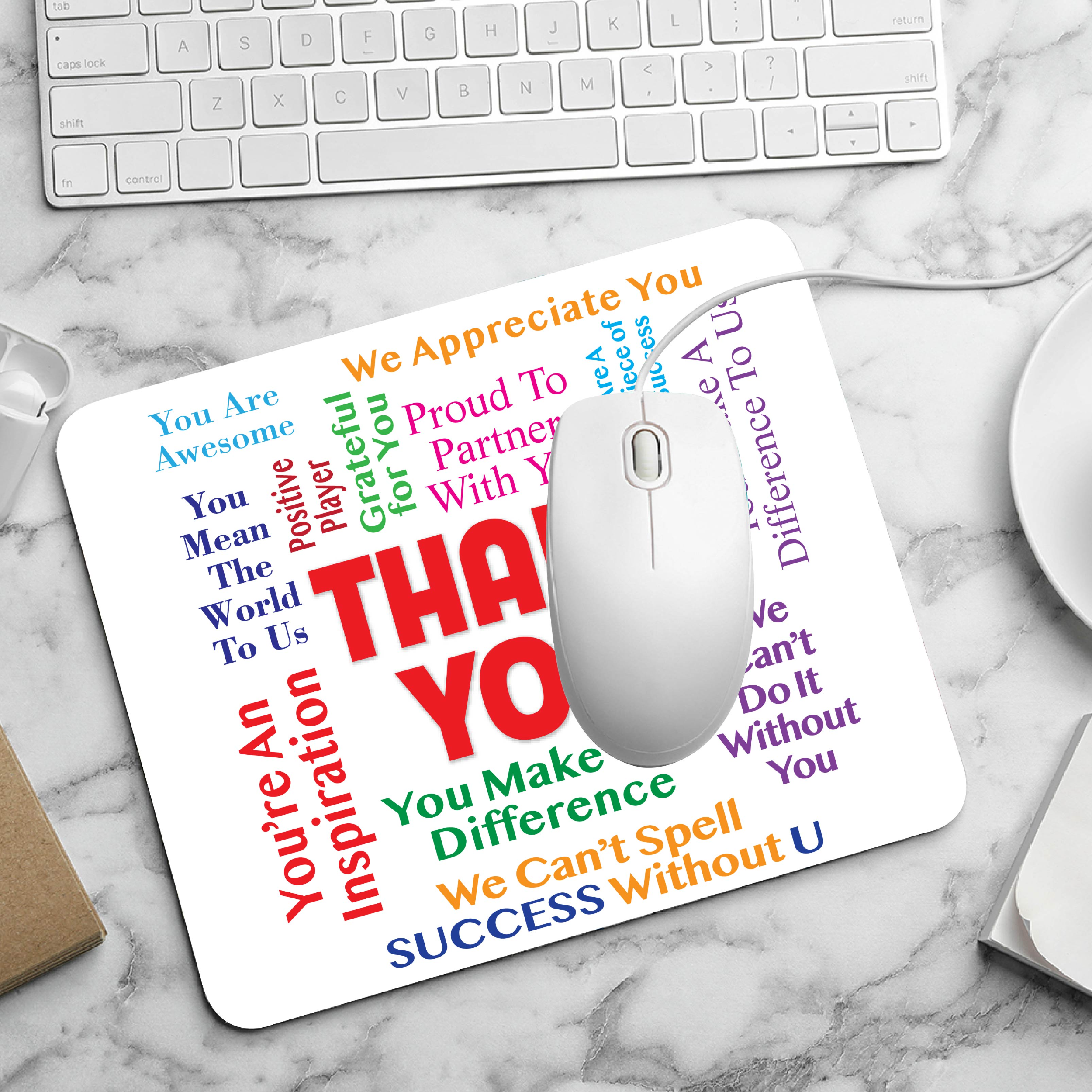 Thank You Praise Word Cloud Mouse Pad