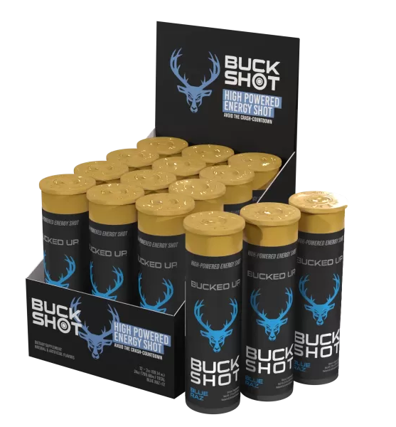 Bucked Up Buck Shot Blue Raz - 12 x 2oz Btls