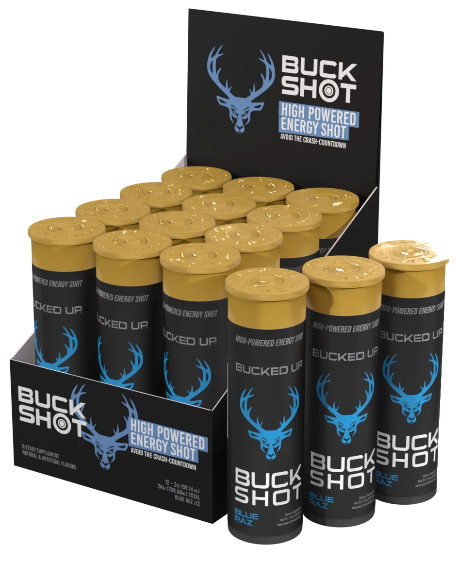 Bucked Up Buck Shot Blue Raz - 12 x 2oz Btls