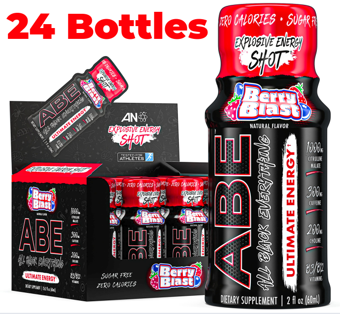 -ABE Ultimate Energy Shot 2 oz Berry Blast - 24 x 2oz bottles by ABE Nation