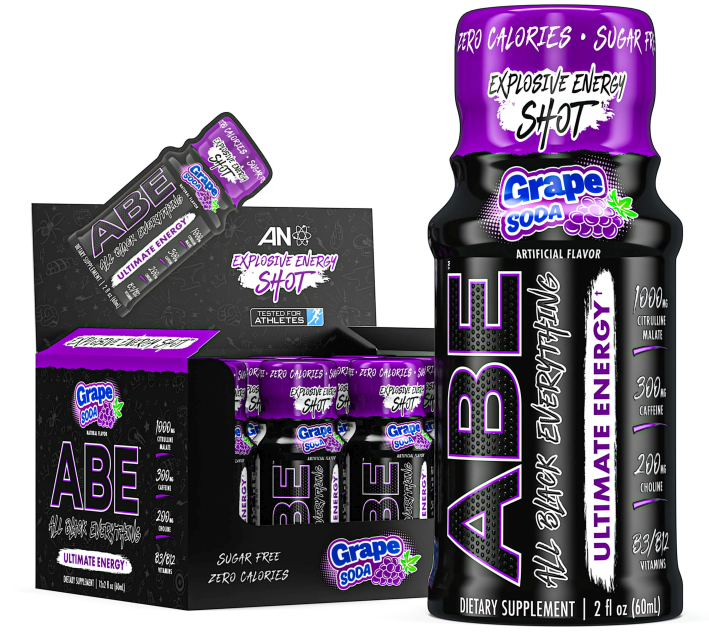 -ABE Ultimate Energy Shot 2 oz Grape Soda - 12 x 2oz btls by ABE Nation