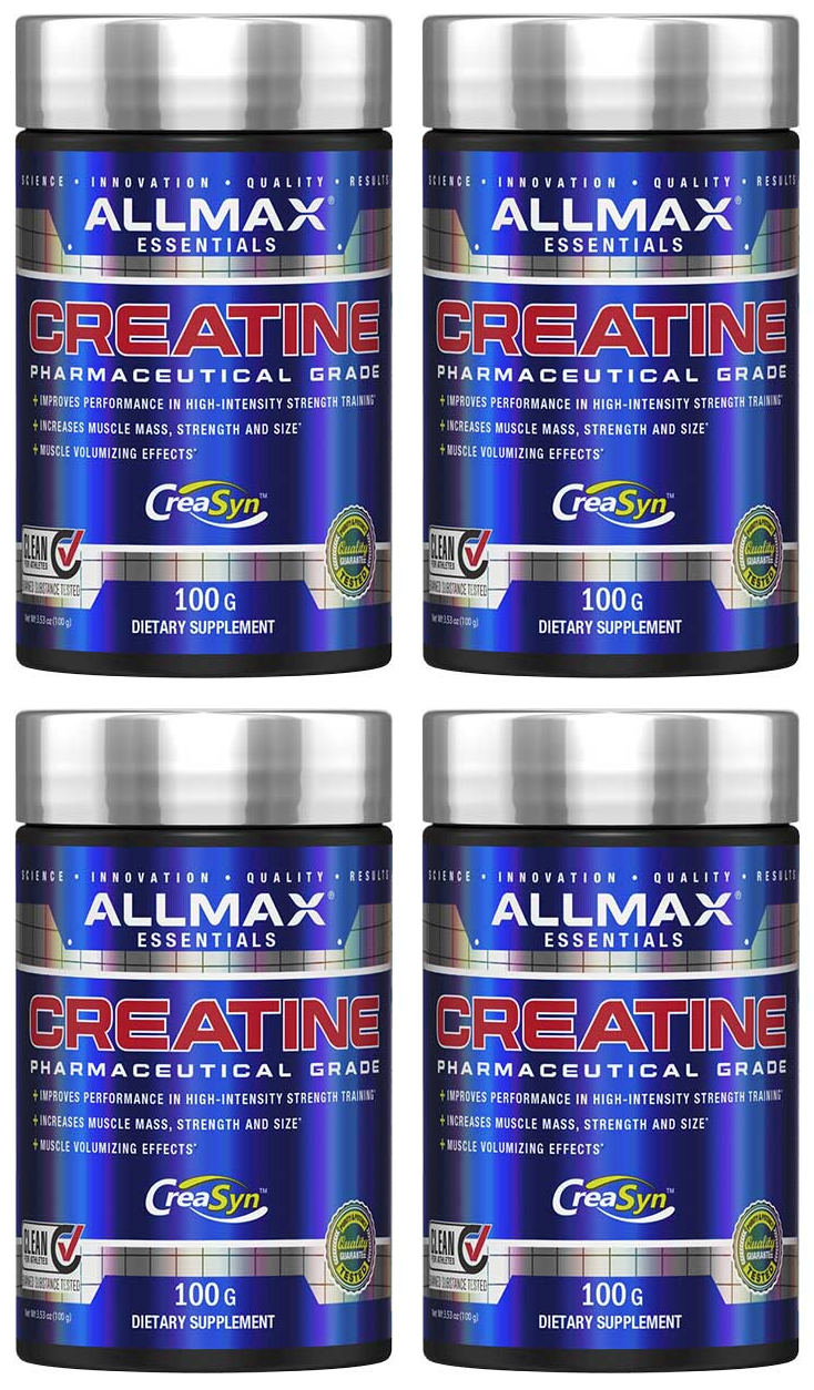 AllMax Nutrition Creatine - 400 Grams (4 x 100 Gram Bottles) 4 PACK