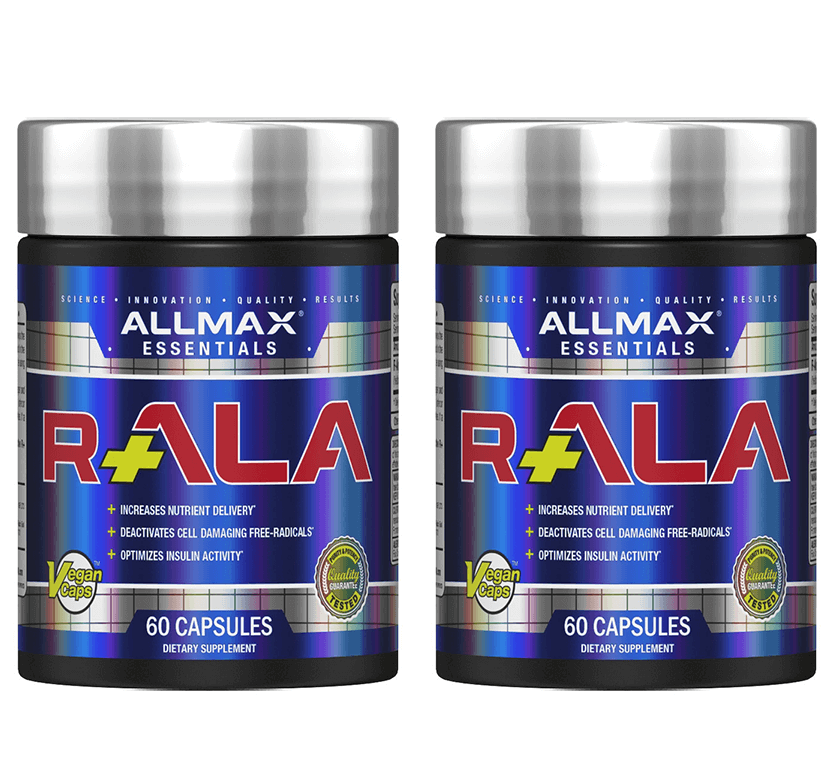 AllMax Nutrition R-ALA R-Alpha Lipoic Acid - 2 x 60 Cap Btls TWINPACK