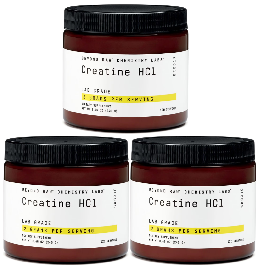 Beyond Raw Creatine HCl Powder Unflavored - 360 Servings (3 x 120 ...