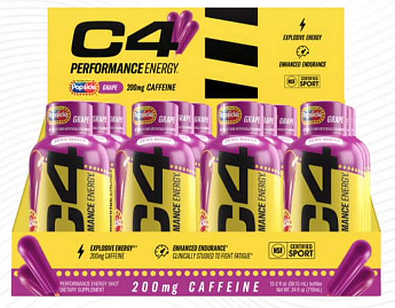 C4 Energy Shots 2 oz Grape Popsicle - 12 Bottles by Cellucor