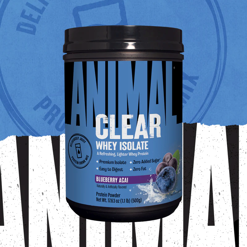 Animal Clear Whey Protein Isolate Blueberry Acai - 1.1 Lb