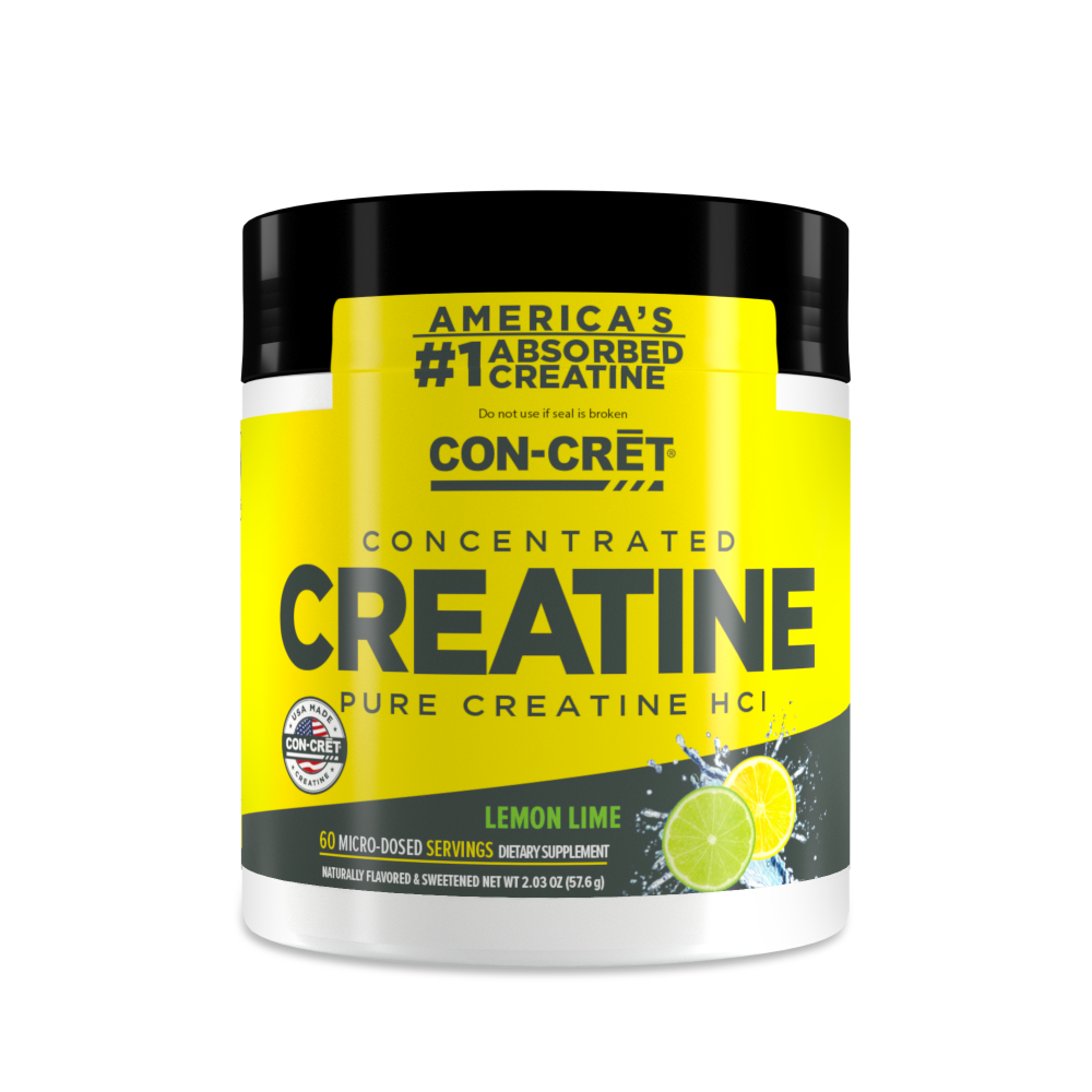 ProMera Sports CON-CRĒT Creatine HCl Powder Lemon Lime - 60 Servings