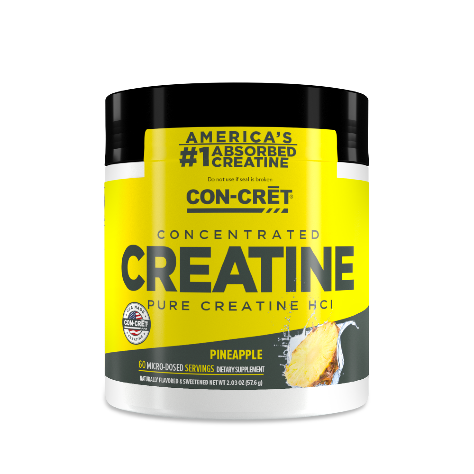 ProMera Sports CON-CRĒT Creatine HCl Powder Pineapple - 60 Servings