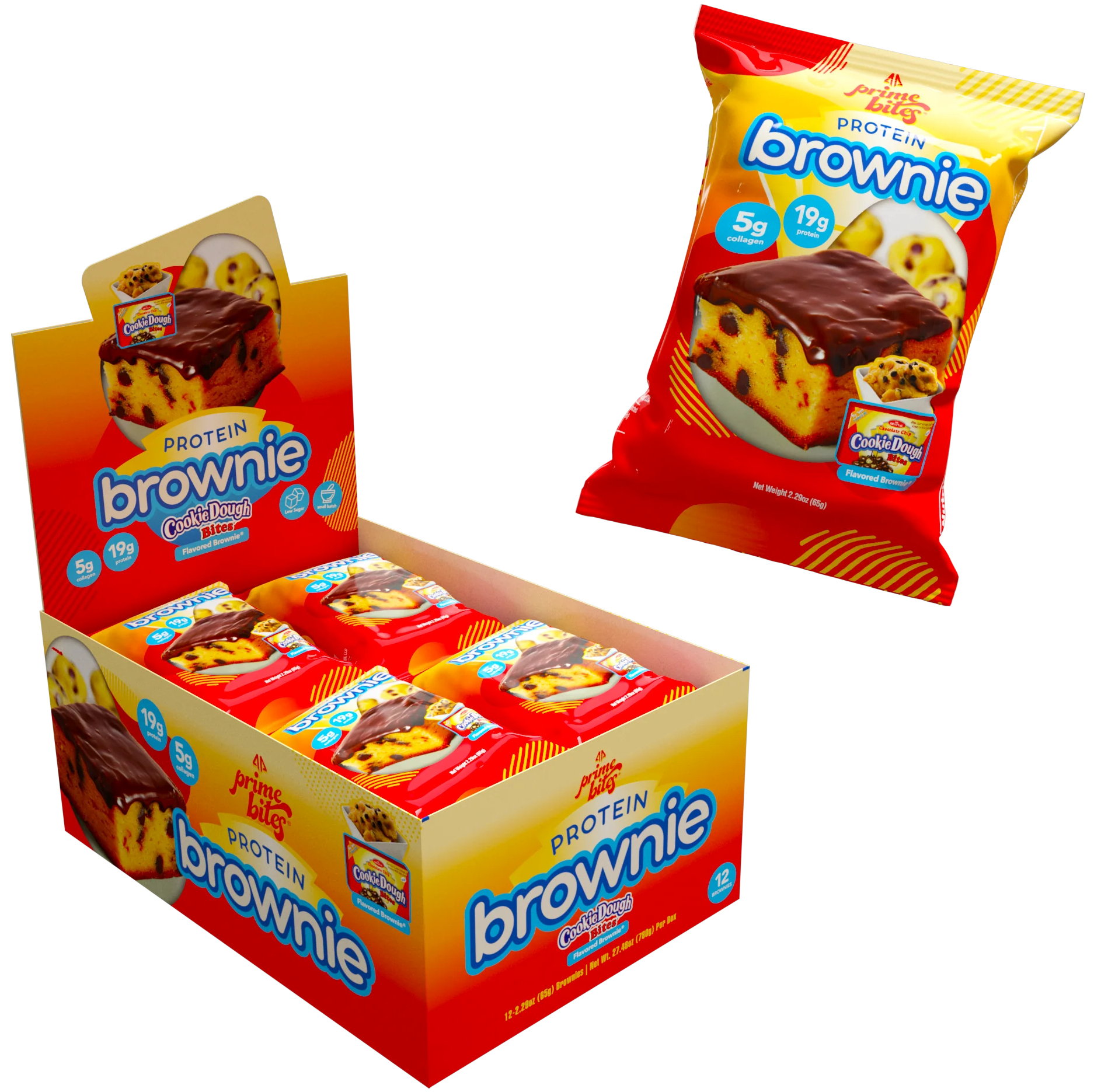 Prime Bites Protein Brownie Cookie Dough Bites - 12 Pack