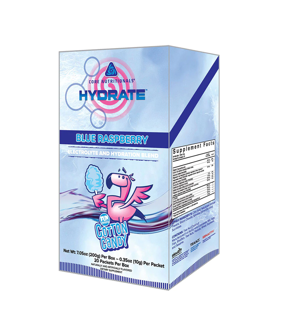 Core Nutritionals HYDRATE Electrolyte Packets Blue Raspberry - 20 Packets