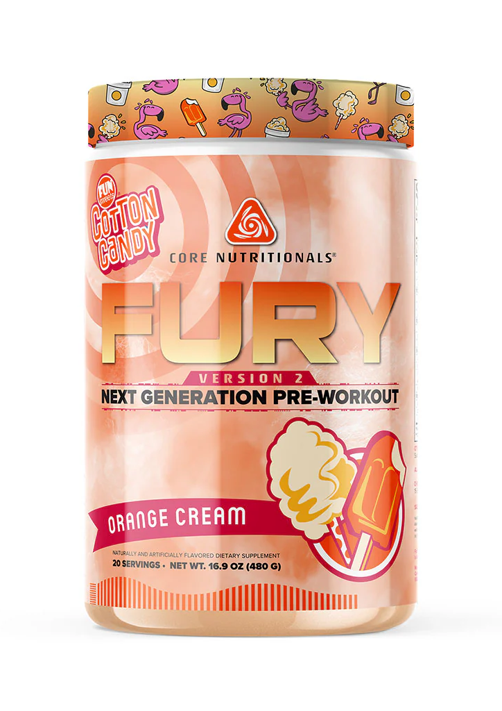 Core Nutritionals FURY V2 Pre-Workout Fun Sweets Cotton Orange Cream - 20 Servings