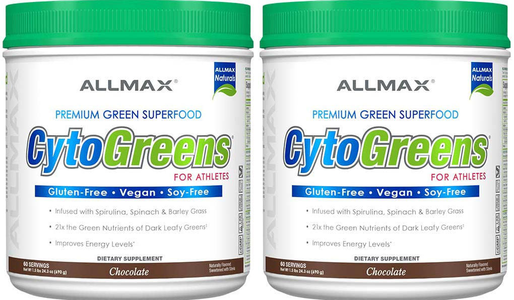 AllMax Nutrition CytoGreens Chocolate - 120 Servings (2 x 60 Serv. Btls ...