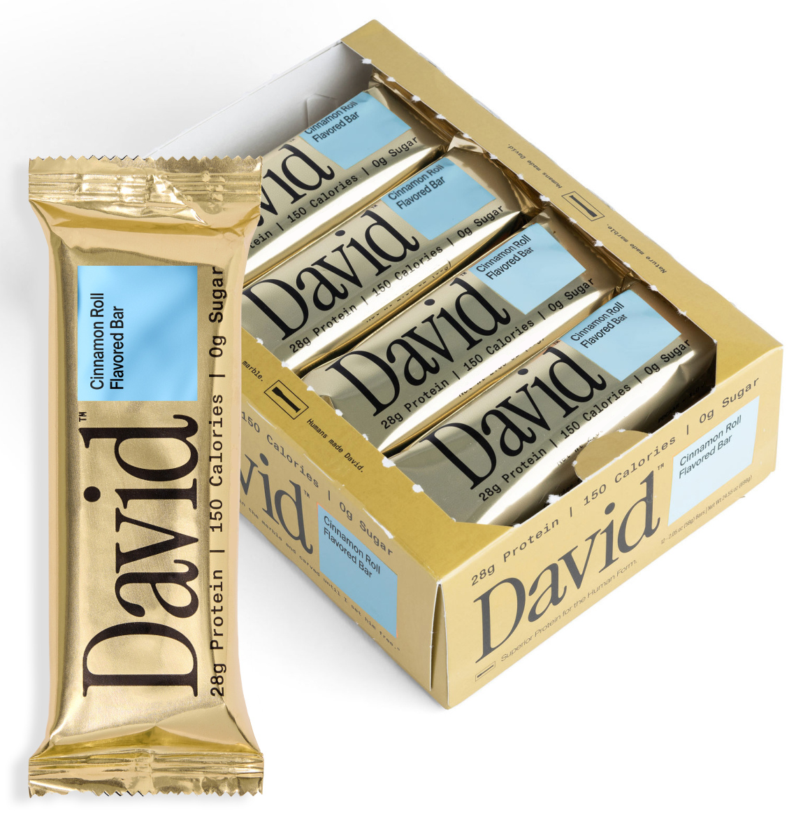 David Protein Bar Cinnamon Roll - 12 Bars by David Protein Bars