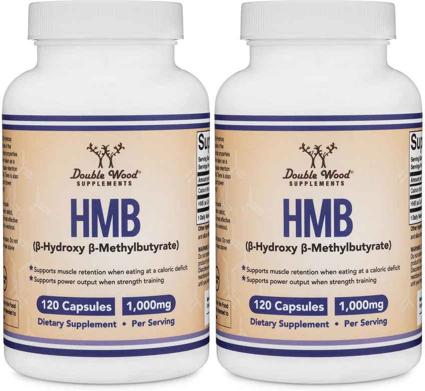 Double Wood Supplements HMB 500 Mg - 2 x 120 Capsule Bottles TWINPACK