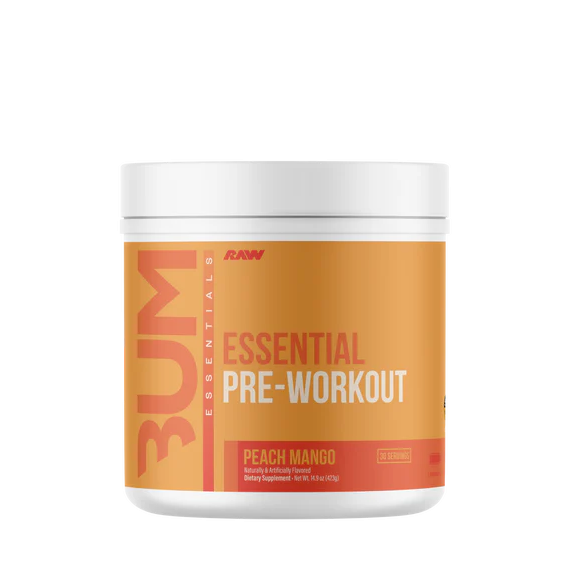 RAW CBUM Essential Pre-Workout Peach Mango - 30 Servings by Raw Nutrition