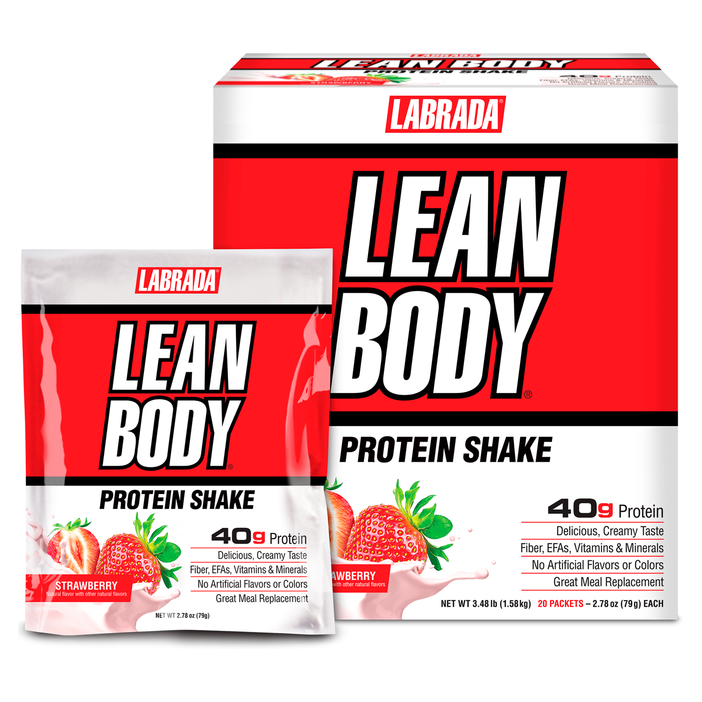 Labrada Lean Body Packs Strawberry - 20 Pack by Labrada Nutrition