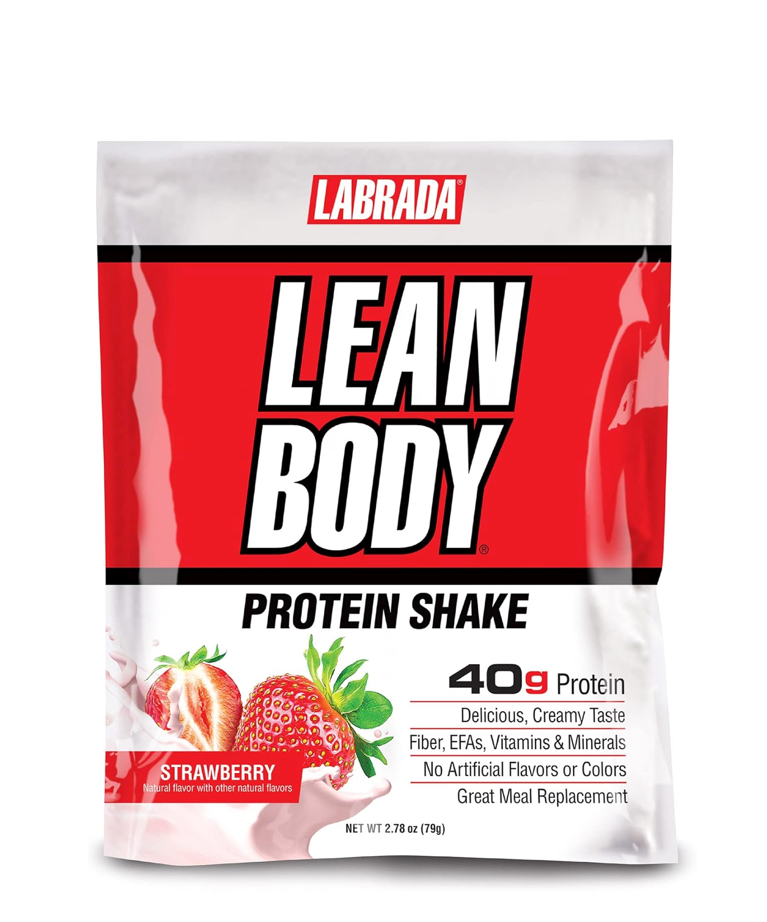 Labrada Lean Body Packs Meal Replacement Packets Strawberry - 80 ...