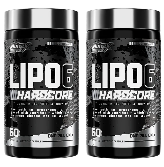 Nutrex Lipo-6 Hardcore - 120 Capsules (2 x 60 Capsule Bottles) TWINPACK