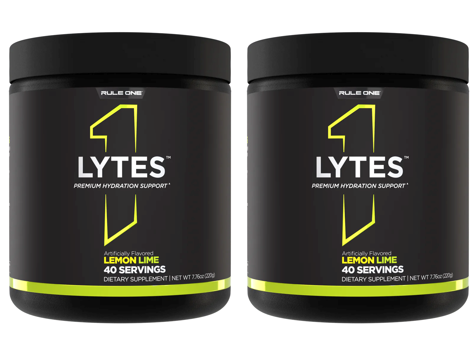 Rule 1 LYTES+ Premium Hydration Support Lemon Lime - 80 Servings (2 x ...