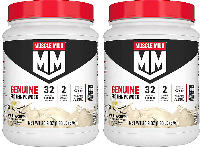 -Muscle Milk Protein Powder Vanilla Creme - 2 x 1.93 Lb Btls TWINPACK