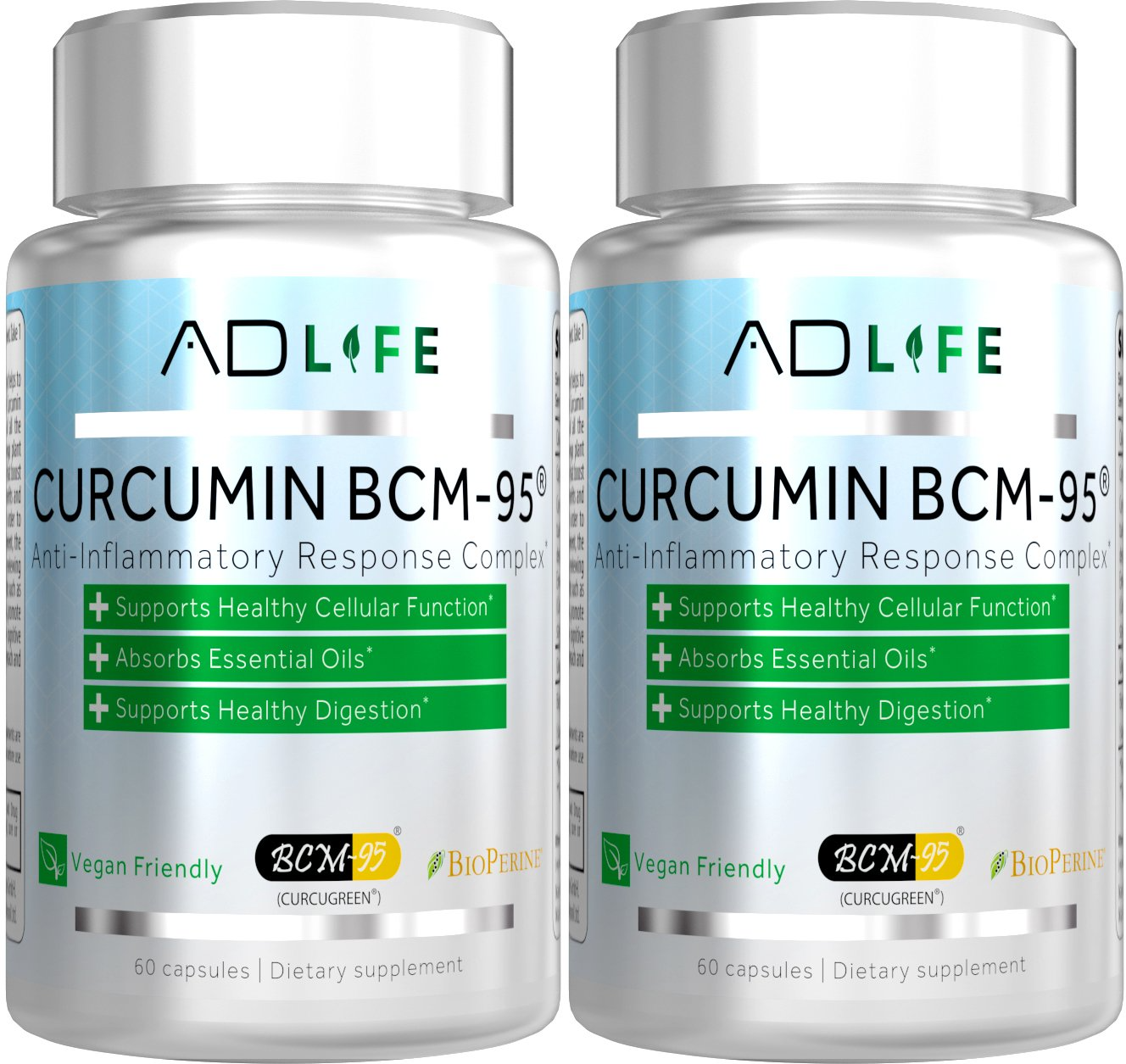 Project AD Curcumin BCM-95 - 2 x 60 Capsule Bottles TWINPACK
