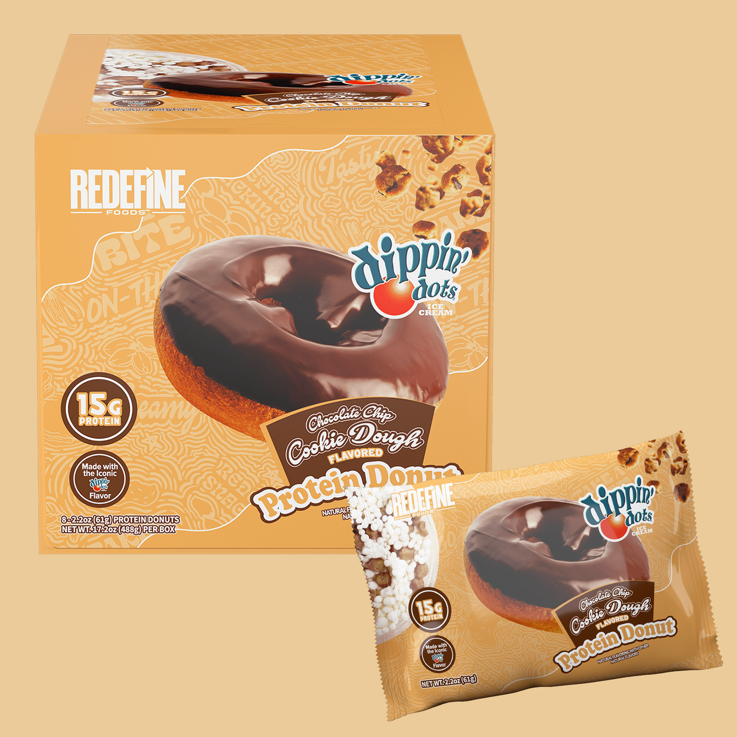 Redefine Foods Dippin' Dots Protein Donut - 8 Pack