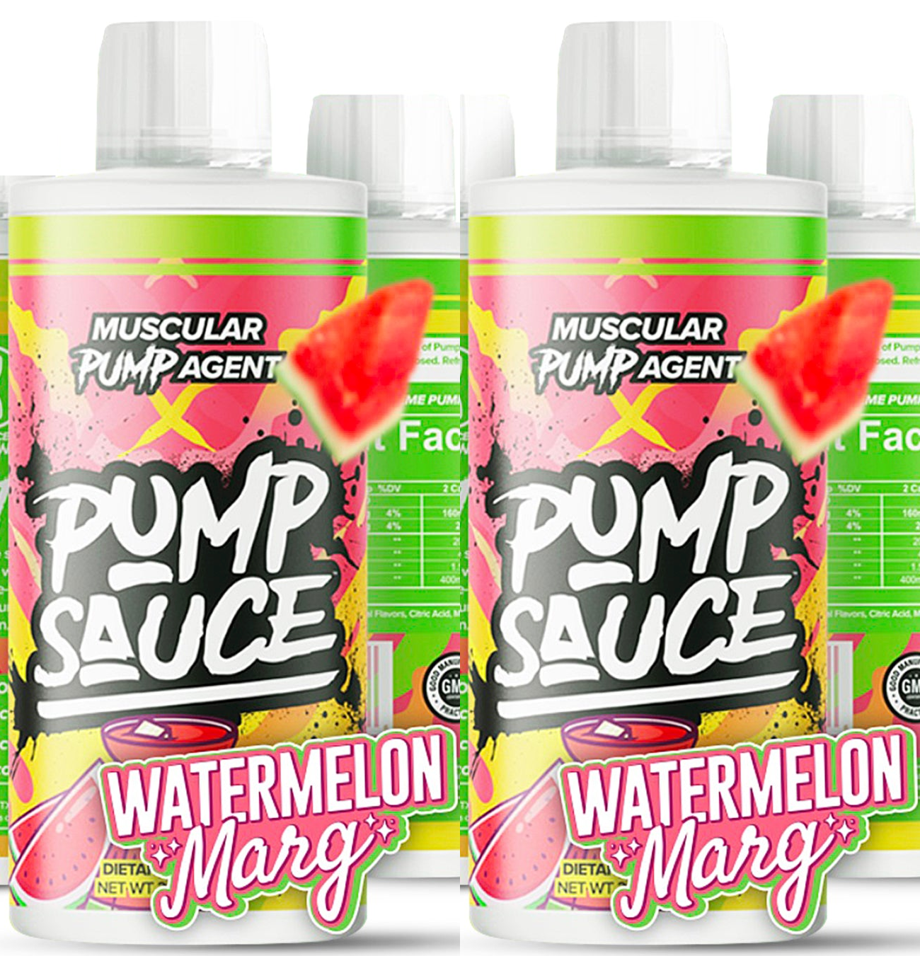 Pump Sauce Liquid Pump Agent Watermelon Margarita - 2 x 16/32 Servings Bottles TWINPACK