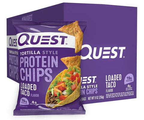 Quest Protein Chips Tortilla Style - Loaded Taco - 8 Bags by Quest ...