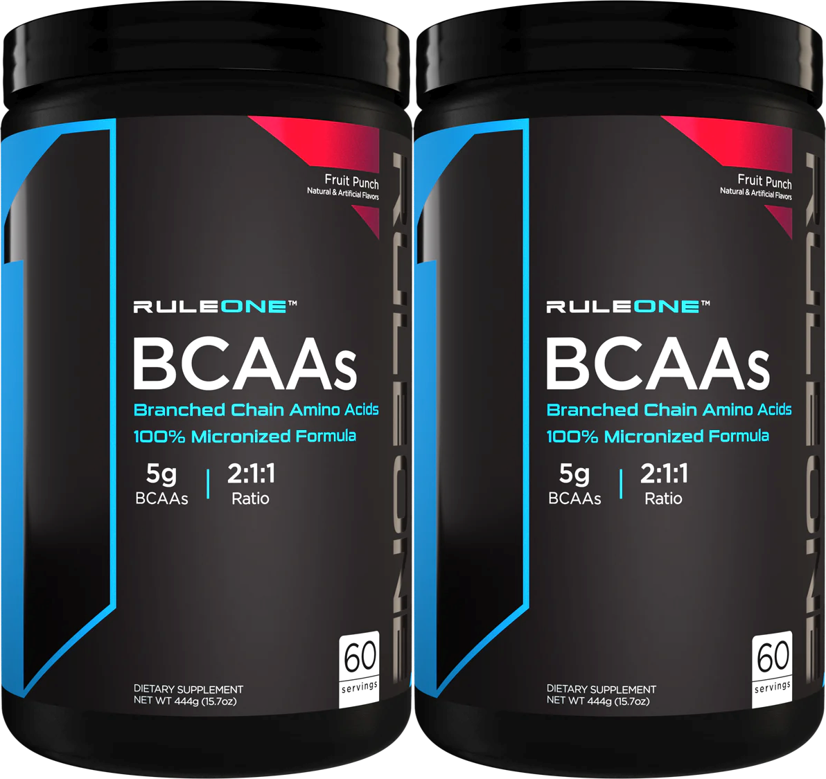 Rule 1 BCAA Fruit Punch - 120 Servings (2 x 60 Servings) TWINPACK