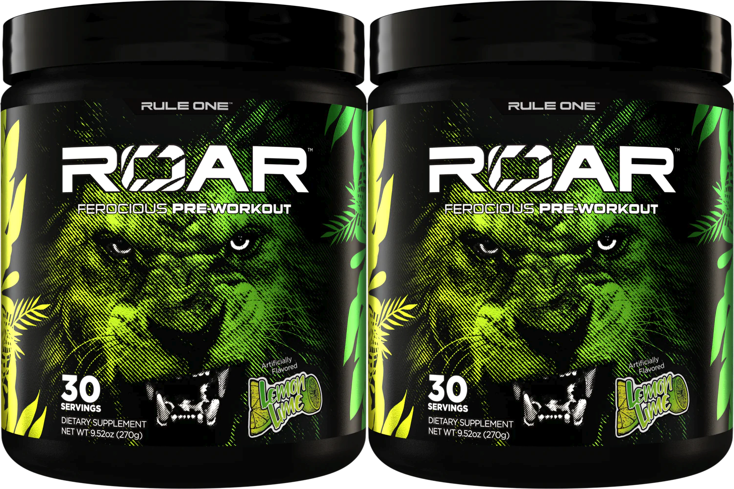 Rule 1 Roar Pre Workout Lemon Lime - 2 x 30 Servings TWINPACK