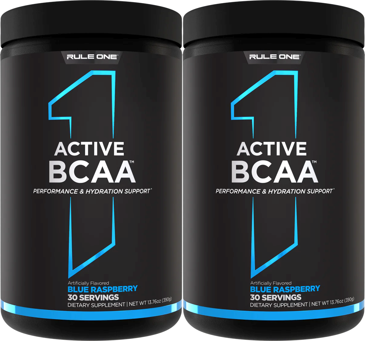 Rule 1 Active BCAA + Glutamine & Citrulline w/Hydration Blue Raspberry - 60 Servings (2 x 30 Servin
