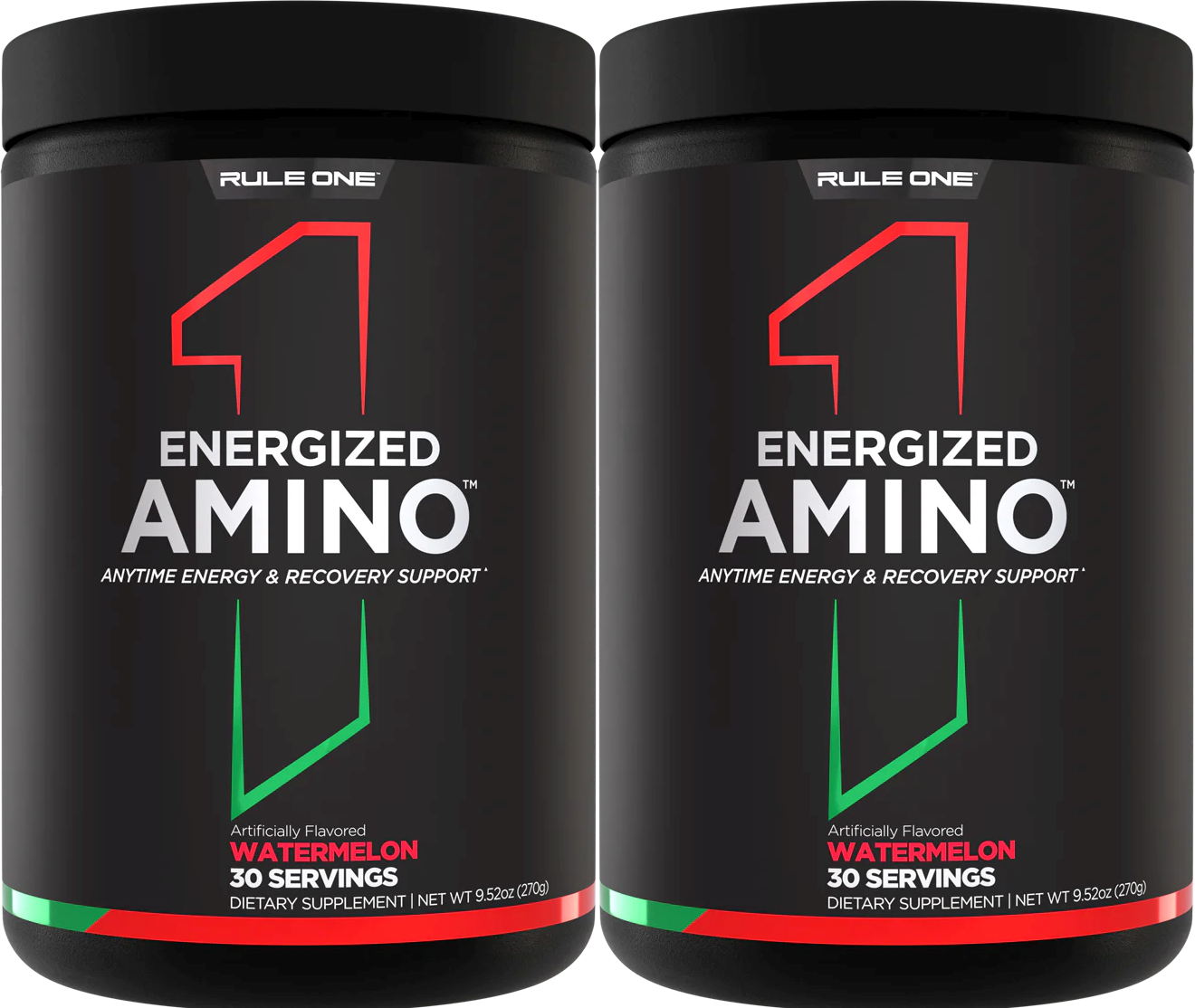Rule 1 Energized Amino Watermelon - 60 Servings (2 x 30 Serving Bottles ...