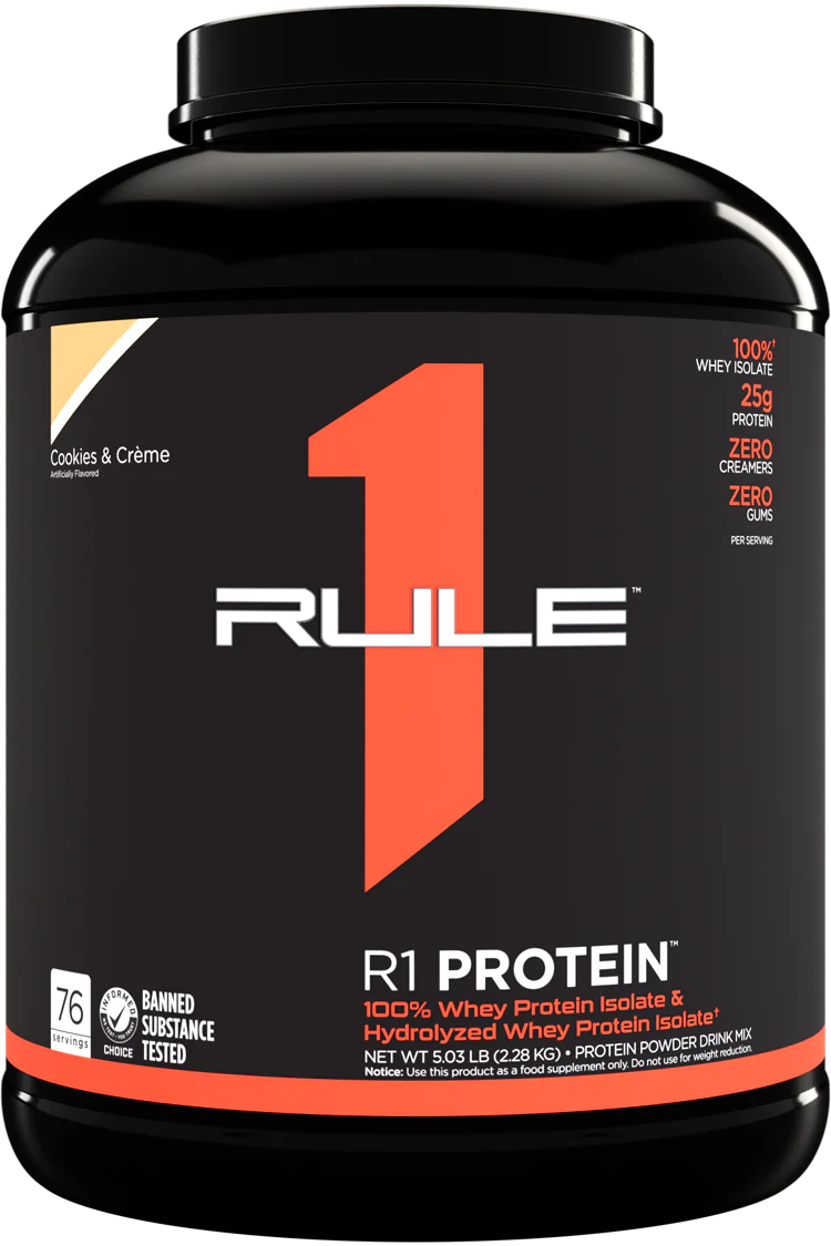 Rule 1 R1 Protein Whey Isolate Cookies & Creme - 5 Lb (76 Servings)