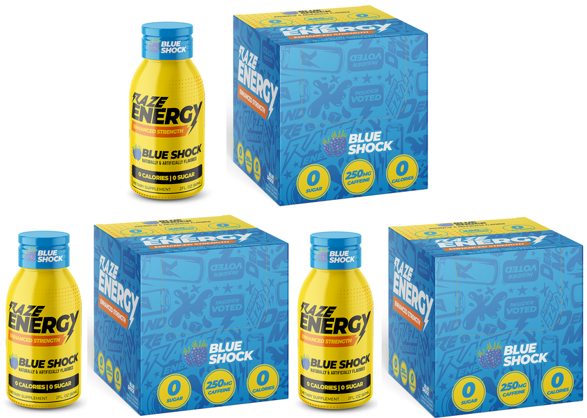 RAZE Energy Shots 2 oz Blue Shock - 12 Bottles