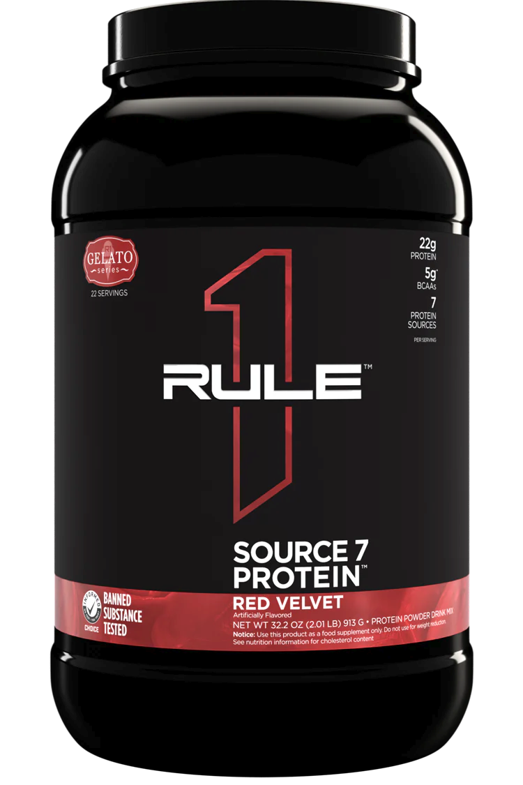 Rule 1 Source7 Multi-Source Protein Blend Red Velvet - 2 Lb (22 Servings)