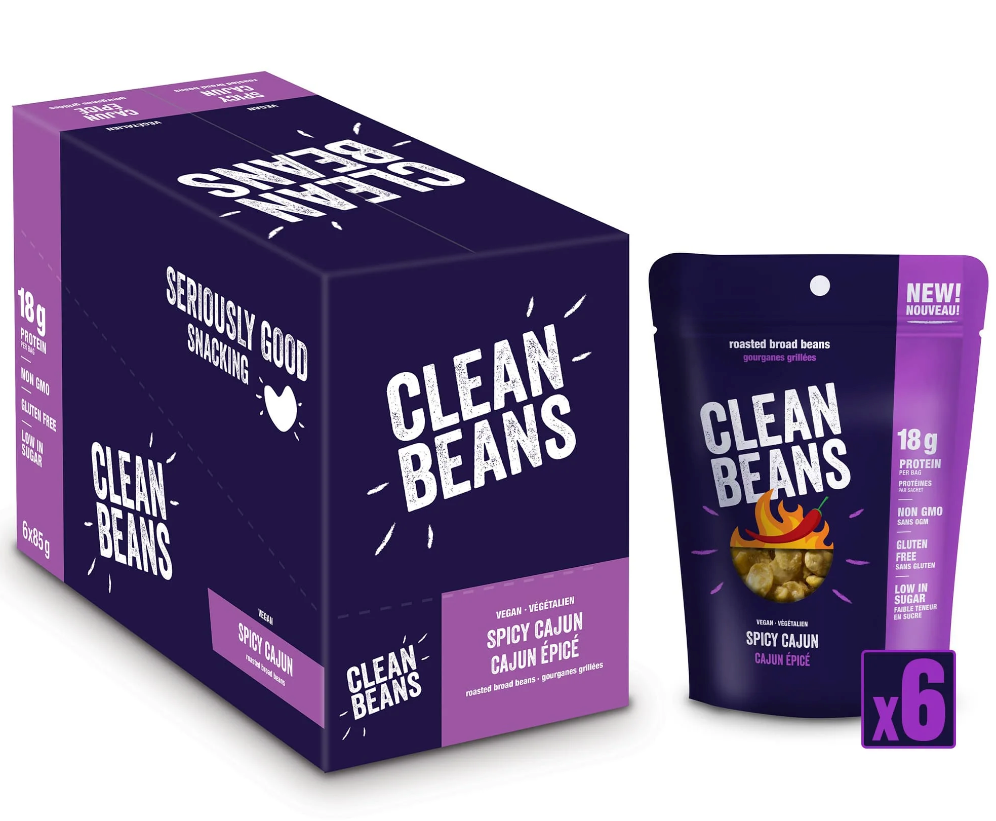 Nutraphase Clean Beans Spicy Cajun - 6 Bags