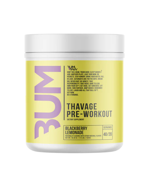 RAW CBUM Thavage Pre-Workout Blackberry Lemonade - 40 Servings by Raw ...