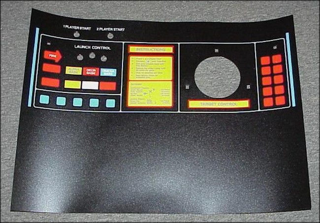 Missile Command Upright Control Panel Overlay