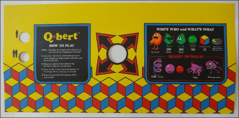 Q*bert Upright Control Panel Overlay