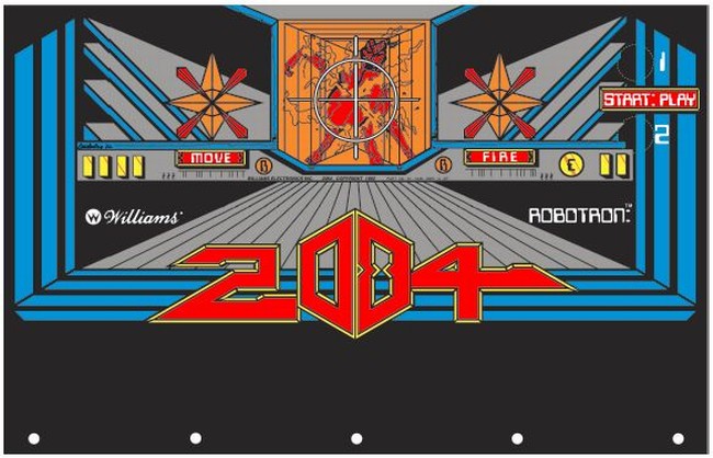 Robotron Upright Control Panel Overlay