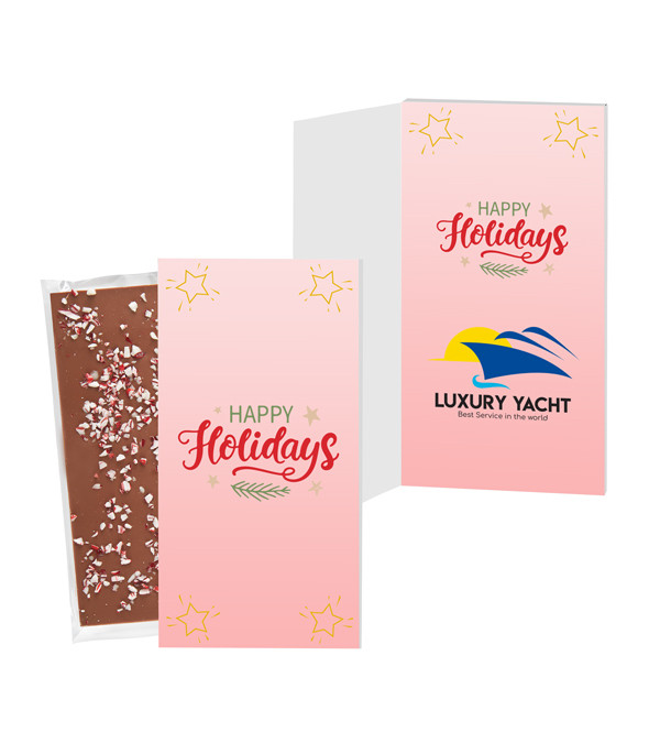 Holiday Greeting Card with Peppermint Crunch bar | Myron Promos