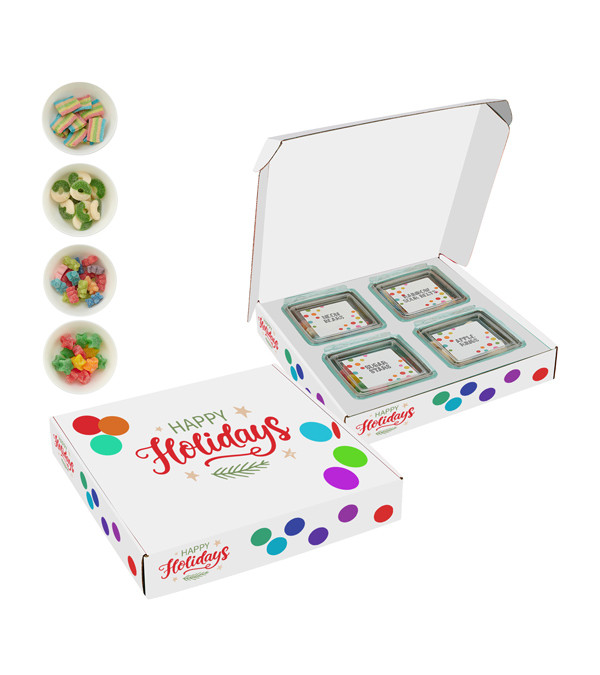 Holiday 4 Way Candy Gift Set | Myron Promotional Products