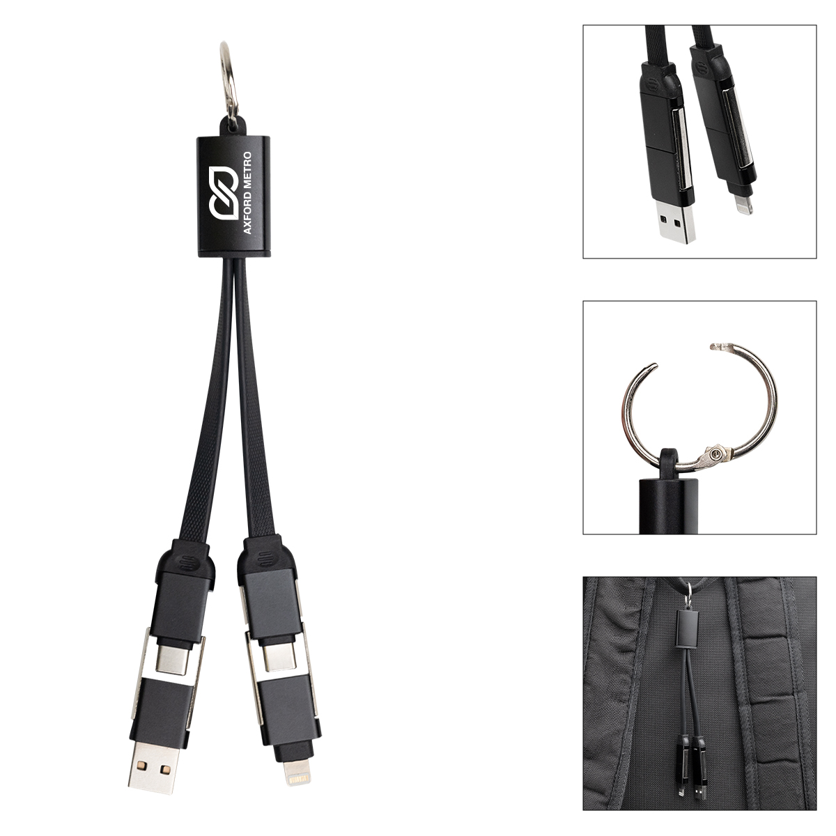 multi-charge cables - vb91j with apple, micro usb, type-c outputs