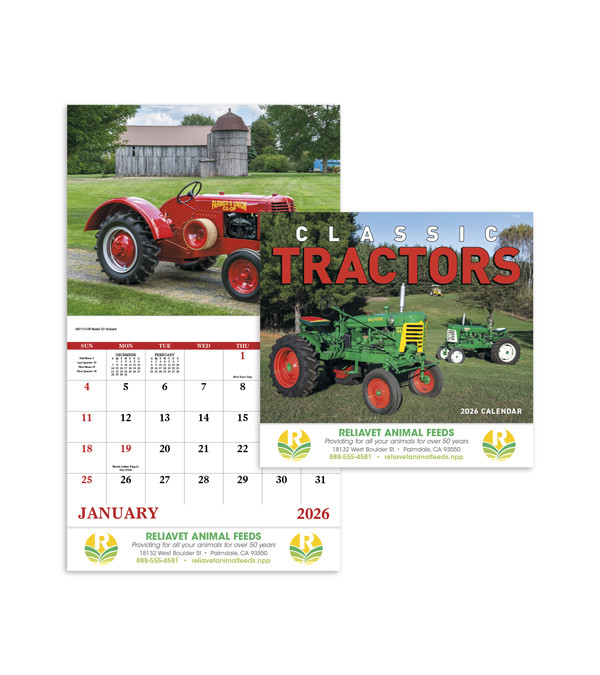 Classic Tractors Wall Calendar | Myron Promotional Products