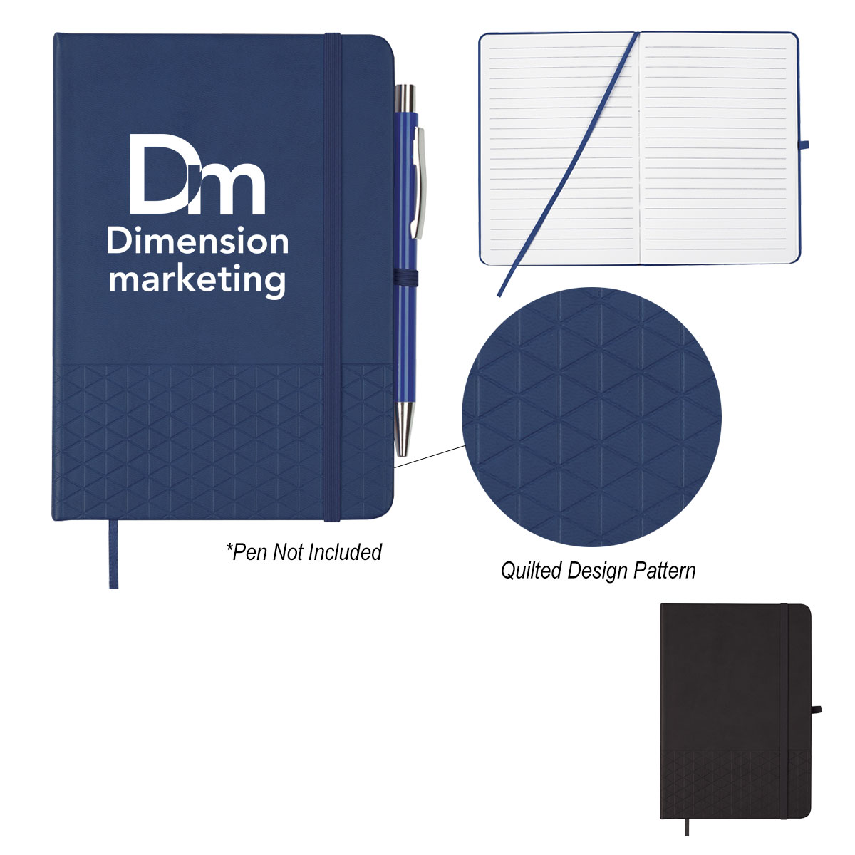 journal with 70 lined pages and elastic pen loop
