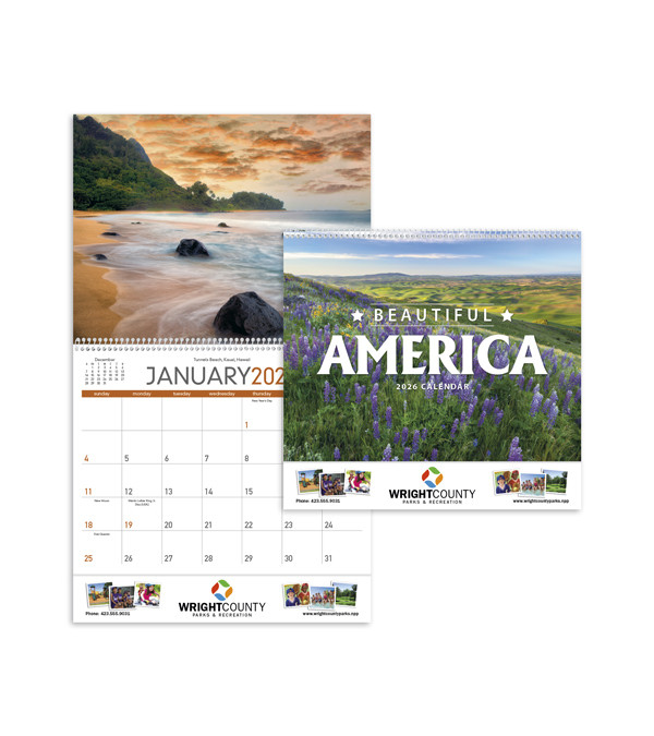 Beautiful America Wiro Wall Calendar | Myron Promotional Products